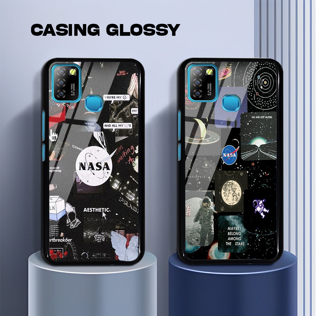 Glossy Case Infinix Smart 5 Cool Aesthetic Motif Case Glitter Case ...