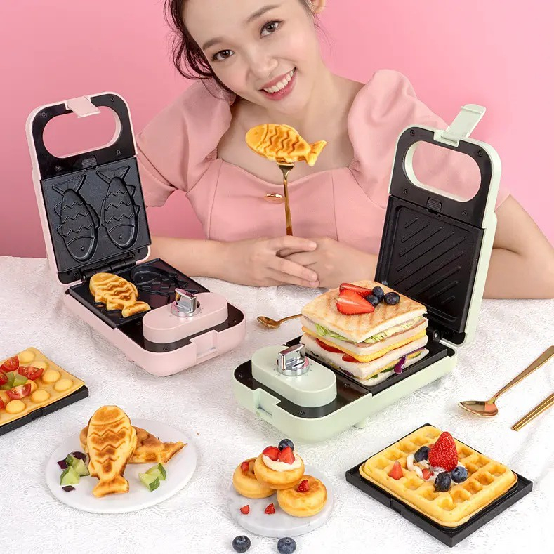 Sandwich Maker Type 2 Multifunction Electric Mini Waffle Makers Mini ...