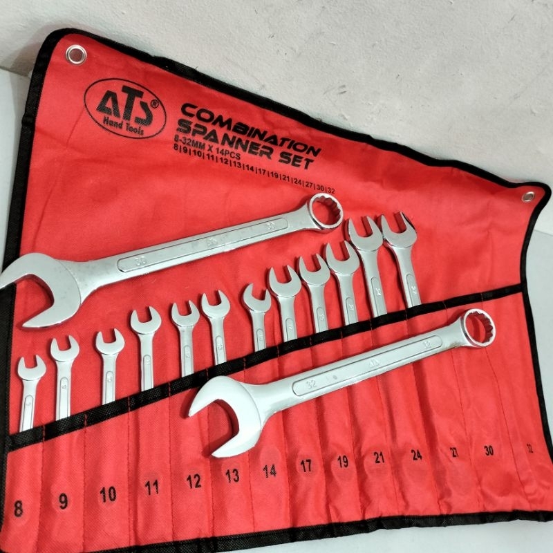 Pas RING KEY SET "ATS" 14PCS (8-32MM) || Ats COMBINATION KEY 8MM-32MM ...