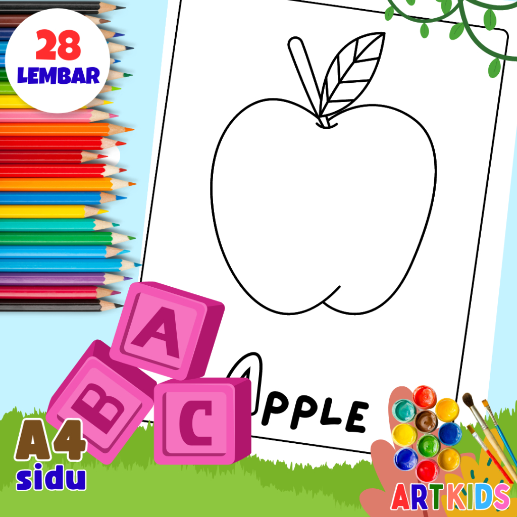 28 Sheets Of Drawing Sketch Paper Coloring And Painting Children Early ...