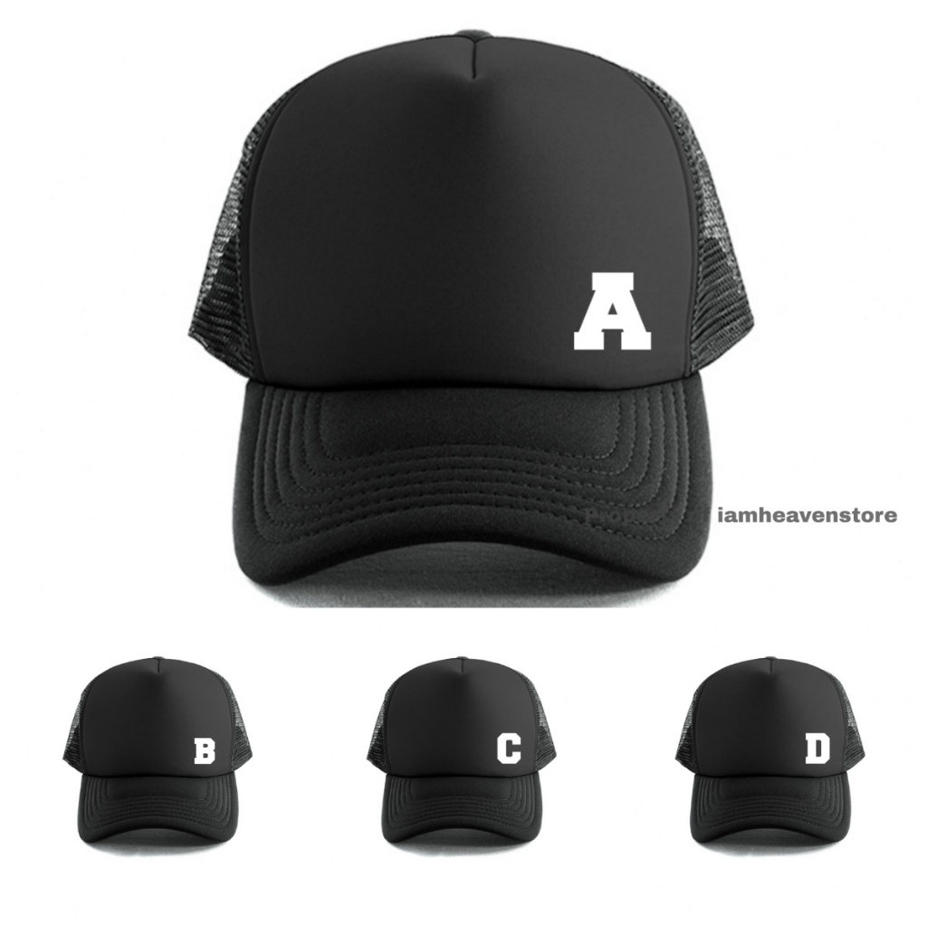 Trucker Hat Net Hat Alphabet Letters Text Alphabet Initials A B C D E F ...