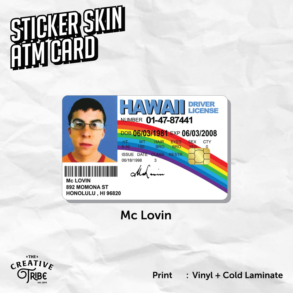 Mc Lovin - Sticker Card Skin - Vinyl ATM Discharge Credit Emoney Flazz ...