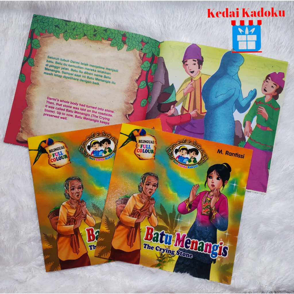 Bilingual Illustrated Crying Stone Children's Story Book | Shopee ...