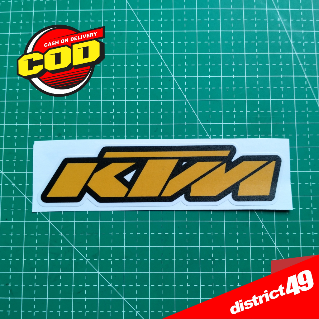 Print Cut KTM LOGO Sticker Glossy Lamination thick waterproof material ...