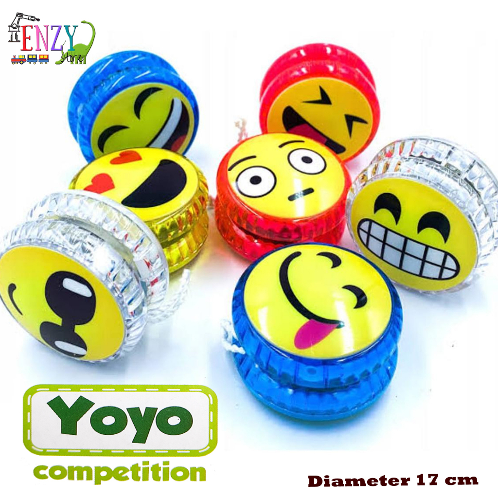Yo-Yo Emoticon Toy with Smile Smiley Face Yoyo Emoji Image Motif ...