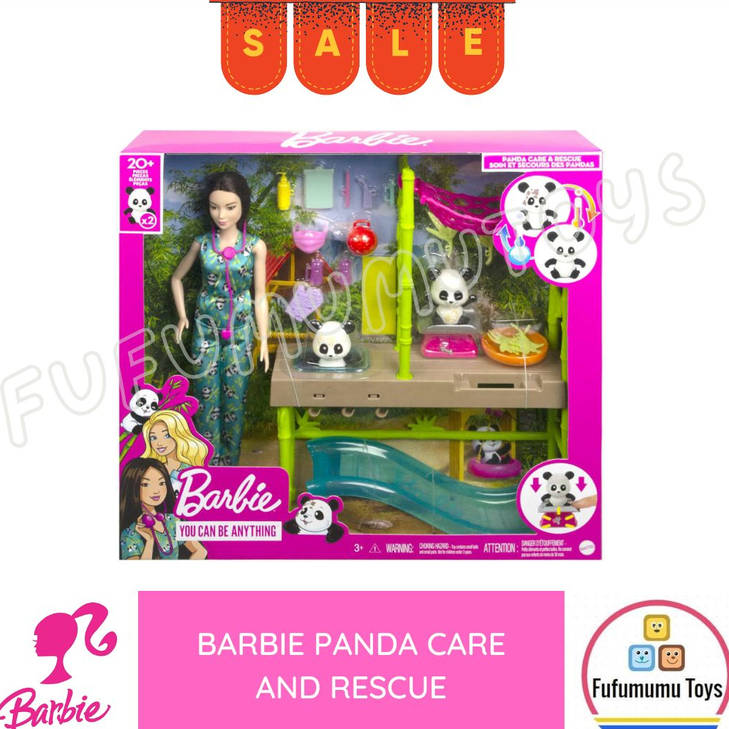 Barbie Panda Care And Rescue Playset With Doll And 20+ Accessories ...