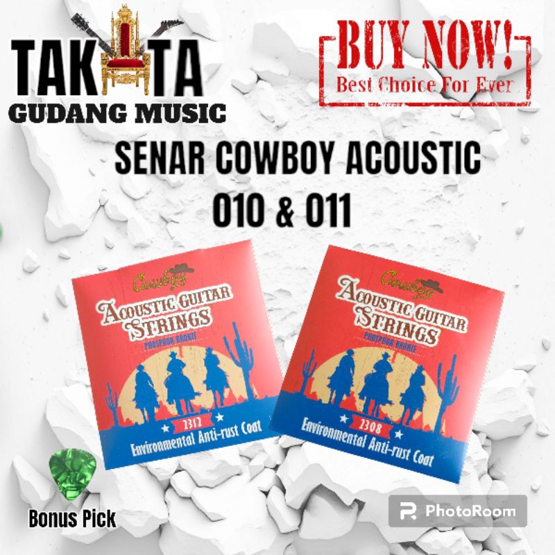 Cowboy Acoustic Guitar Strings 010 Original Bonus Pick | Shopee Philippines