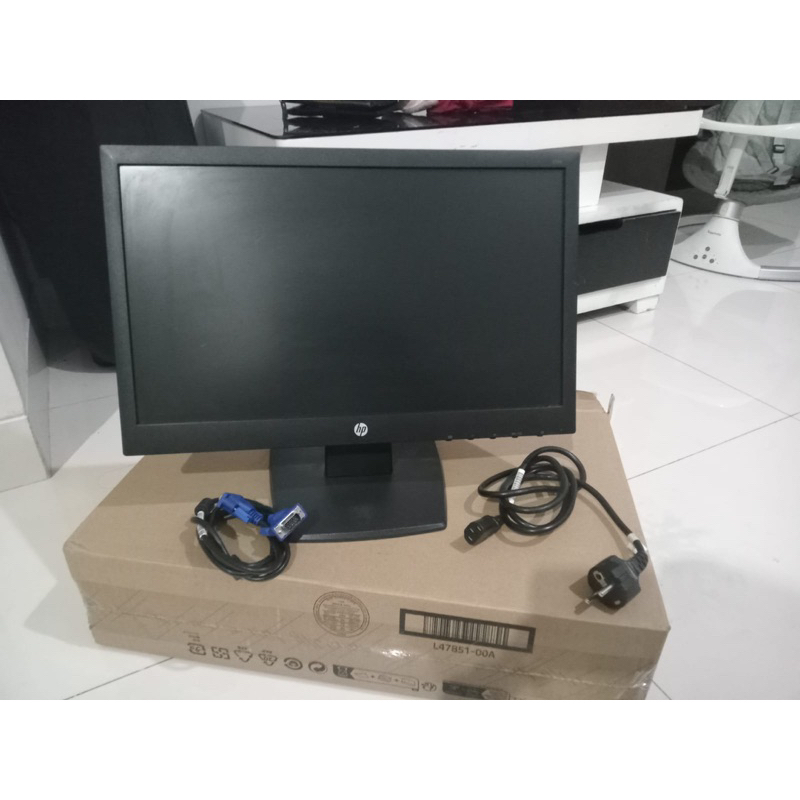 HP MONITOR 19 INCH LED COMPLETE DUSS COMPLETE CABLE POWER VGA | Shopee ...
