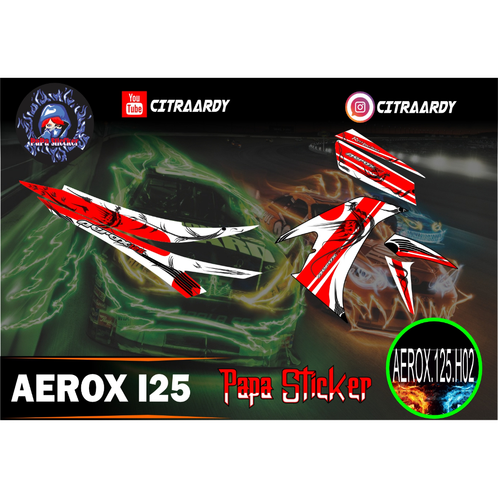 STRIPING VARIATION AEROX 125 - STICKER LIS LIST AEROX 125 RACING H02 ...