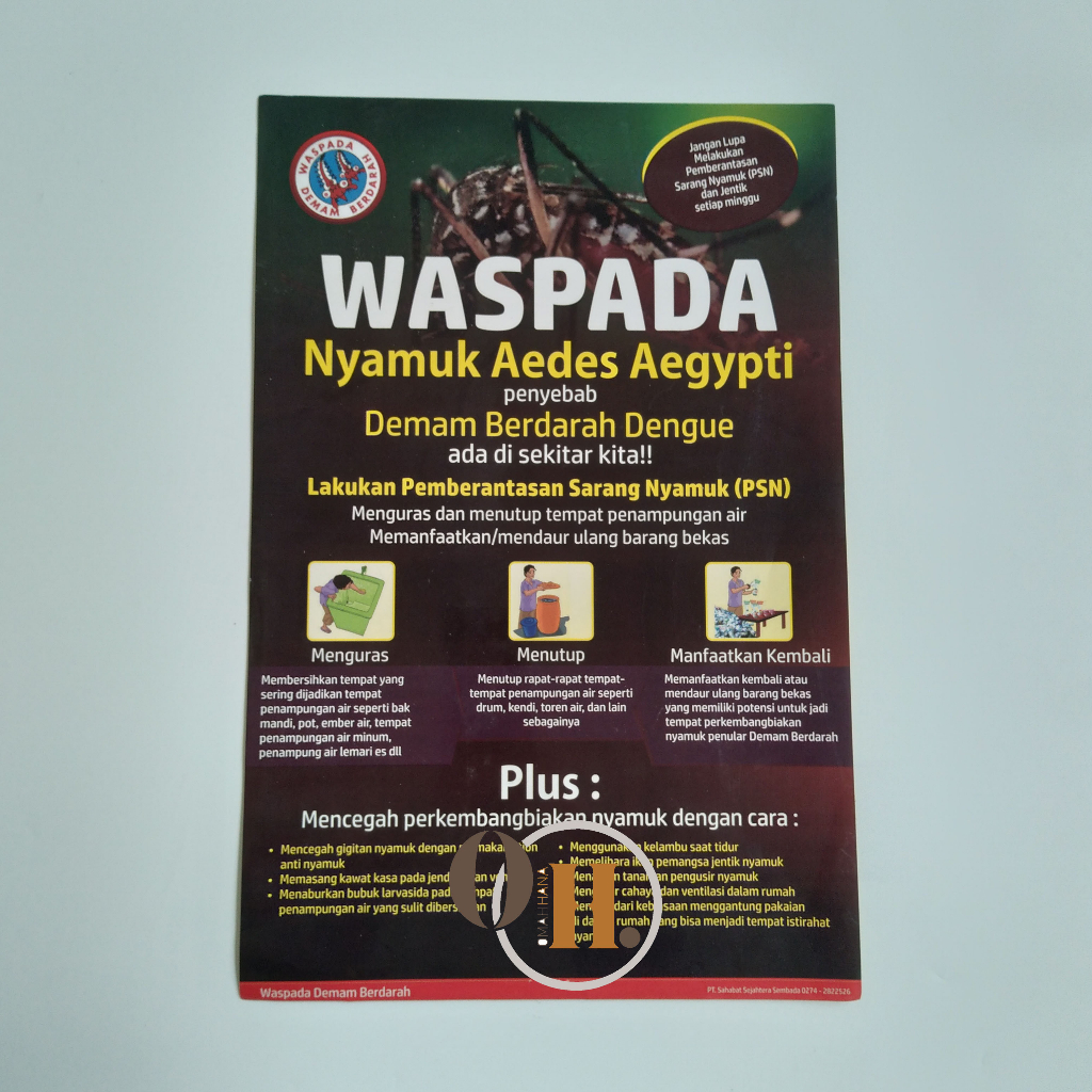 Waspada Mosquito Sticker Aedes Aegypti - Waspada Fever Dengue Sticker ...