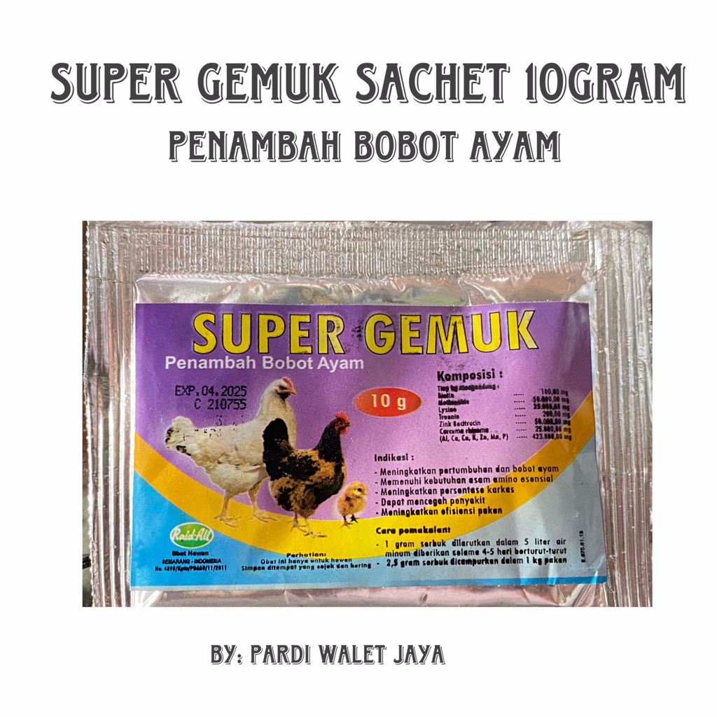 Super Fat Chicken Weight Gain Chicken And Poultry VITAMIN SACHET 10GR ...