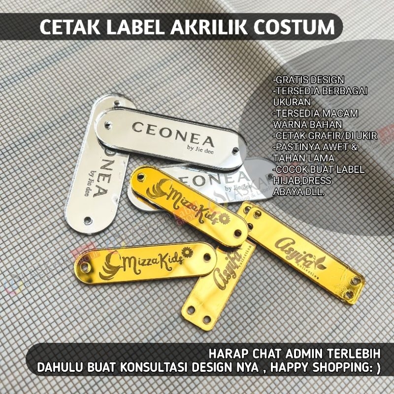 Custom Acrylic Labels Acrylic Hijab Labels Gamis Labels Acrylic Veil ...