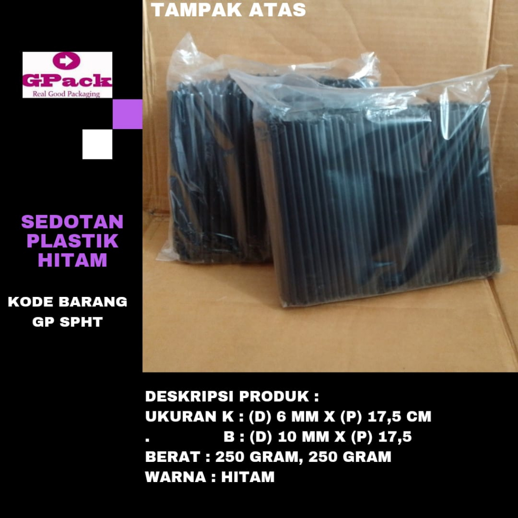 HITAM Black PLASTIC STRAW SHAPE / BOBBA PLASTIC STRAW (GP-SPHT ...