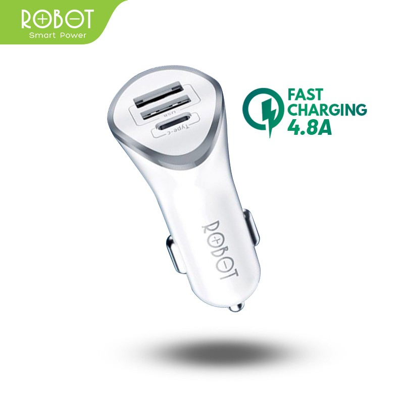 Robot RT-C08 Car Charger 3-Port USB & Type C Car Plug | Shopee Philippines