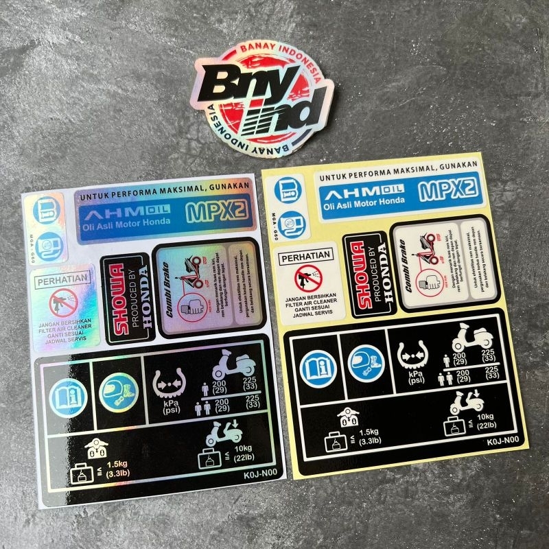 Sticker Sticker Important Warning HONDA Matic New New Set | Shopee ...