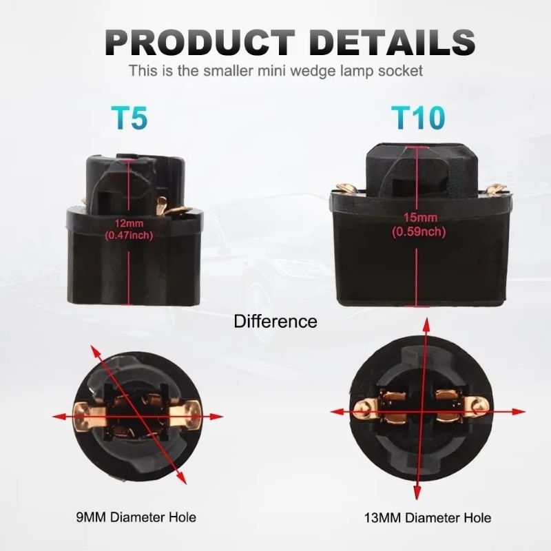 T5 T10 light Socket fitting dashboard twist lock speedometer | Shopee ...