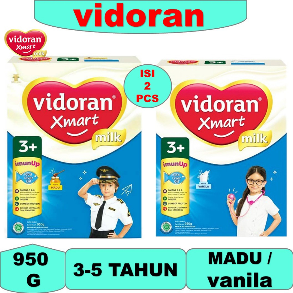 Contains 2 BOXES OF vidoran XMART 3 milk + vanilla and honey flavor ...