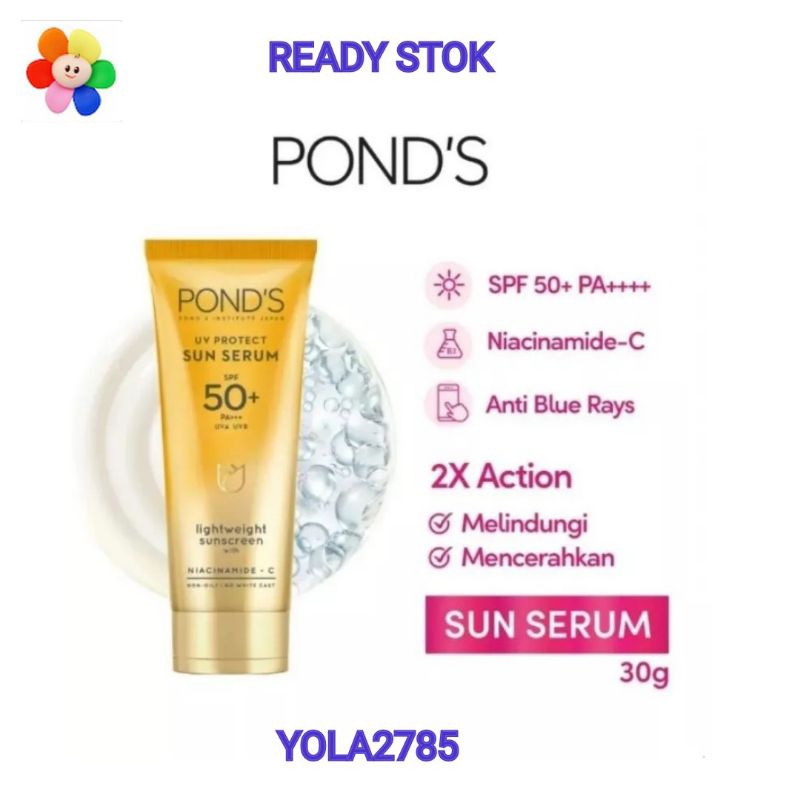 Ponds UV Protect Sun Serum SPF 50+ 30gr 30 gr SPF50+ | Shopee Philippines