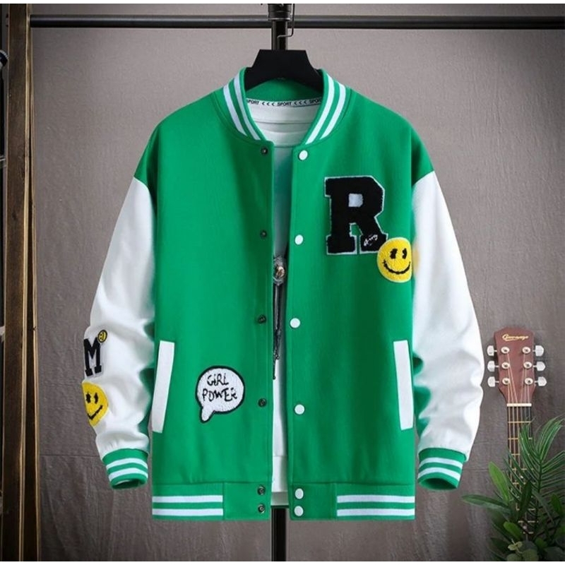 Baseball Jacket R Smile Size Xl-Xxl | Varsity Baseball Jacket Women ...