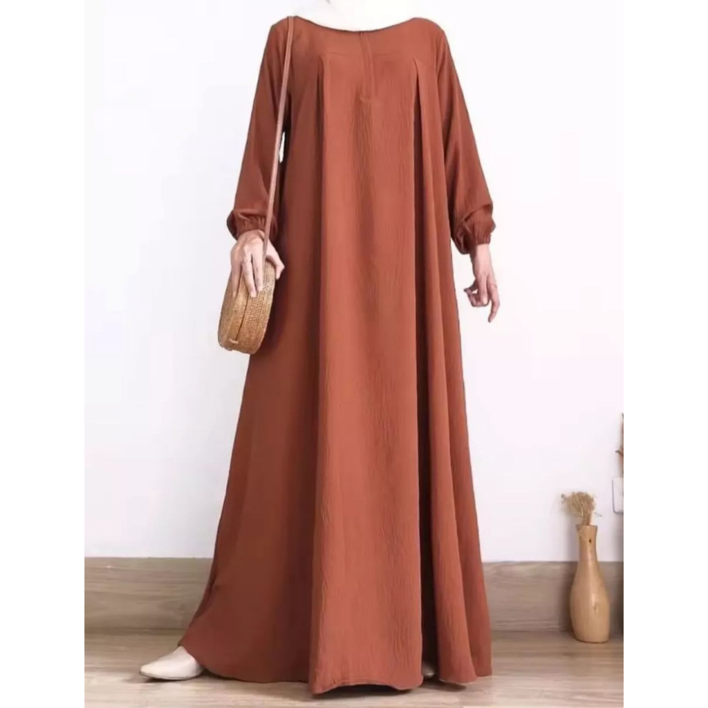 Latest Simple Elegant Abaya Model Women's Gamis, Cey Crinkle Airflow ...