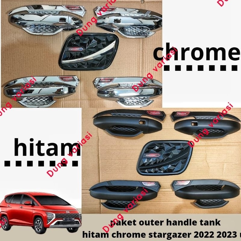 HITAM Package outer handle tank cover stargazer sporty Black chrome 2022,2024 | Shopee Philippines