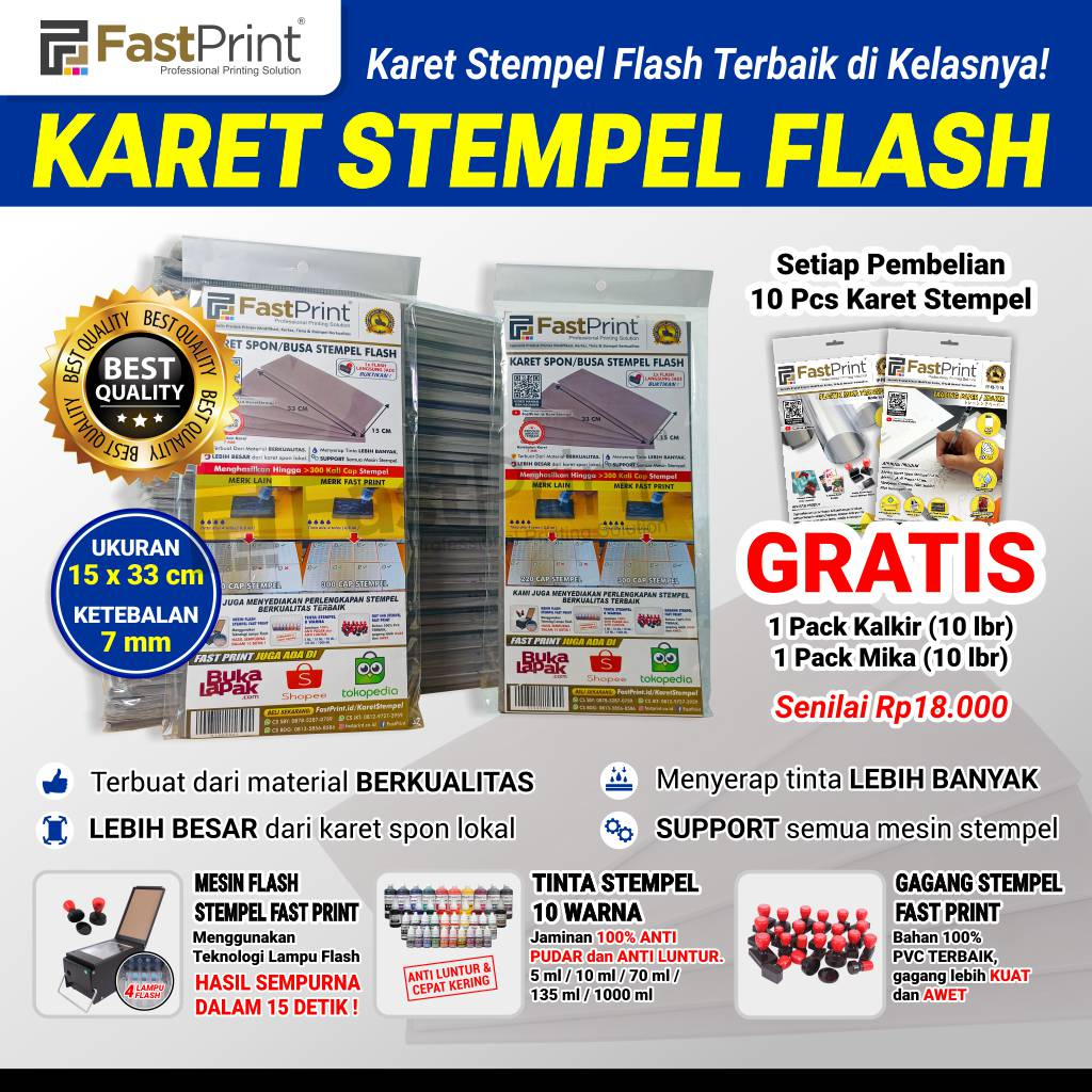 Fast Print Rubber Flash Stamp Color 15X33CM | Shopee Philippines