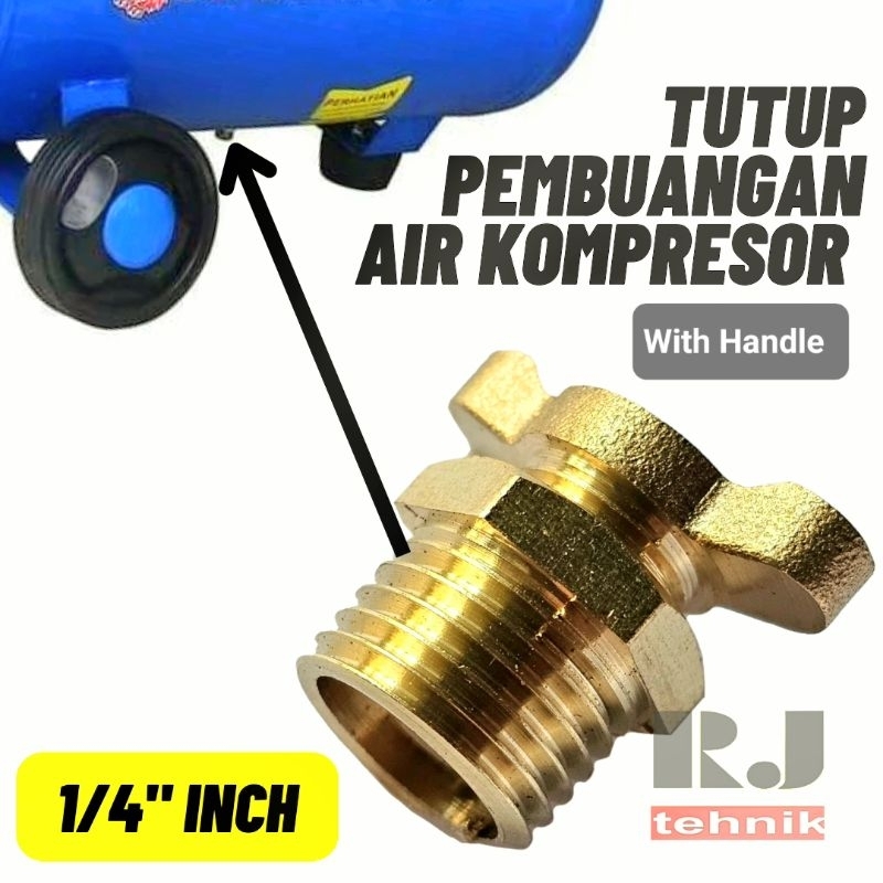 Compressor Tank Cover Compressor Water Drain Nepel 1/4" inch Handle ...