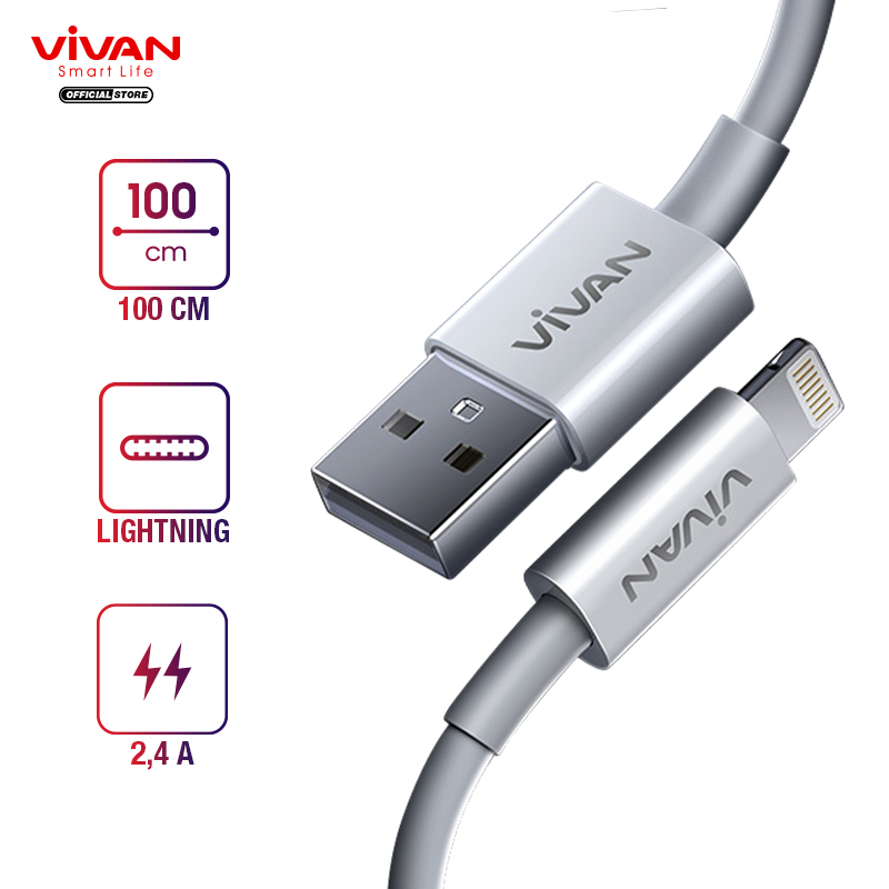 Vivan Lightning Cable KAL100 Fast Charging Original 2.4A - 100CM - 1 ...