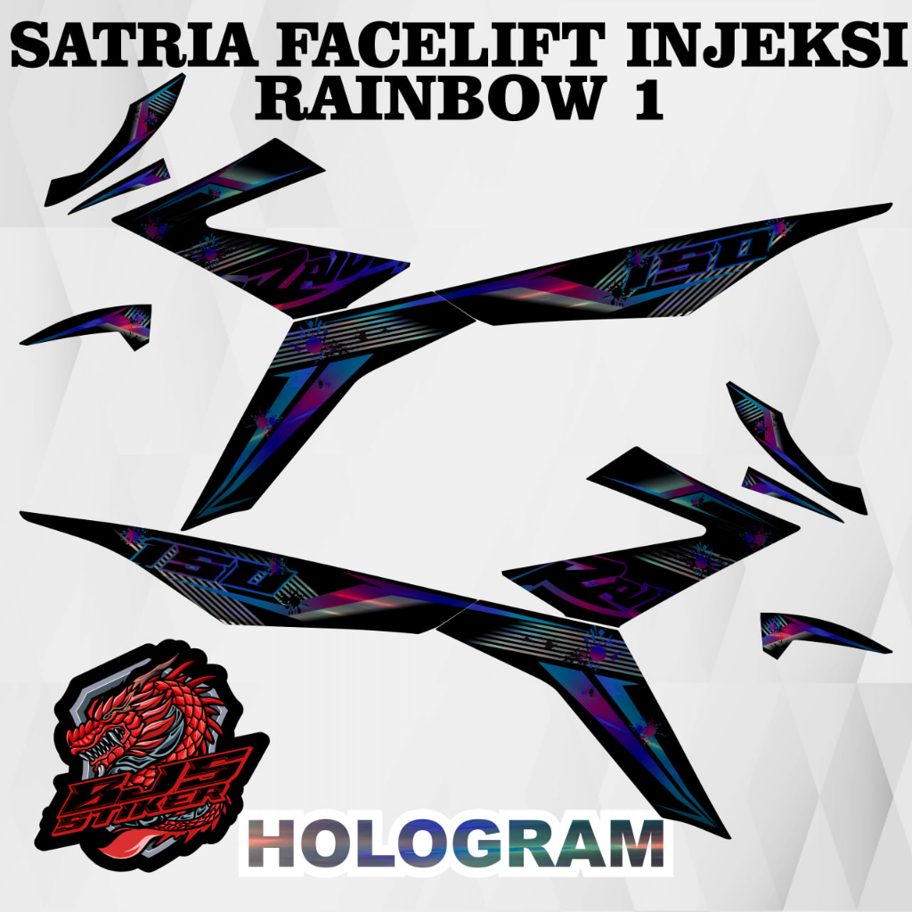 SATRIA FI injection Striping - HOLOGRAM Decal Sticker / MIRROR CHROME ...