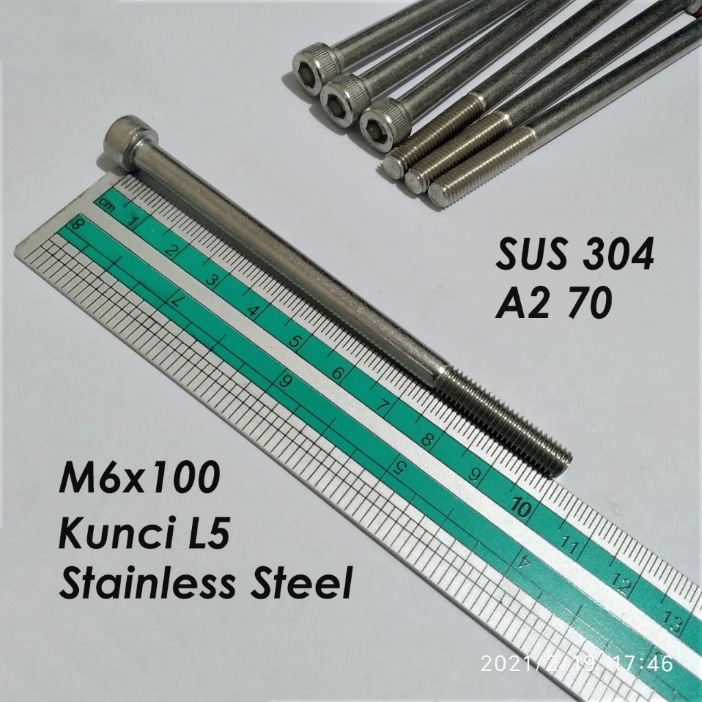 M6x100 Anti-Rust Stainless Steel L Bolt | Shopee Philippines
