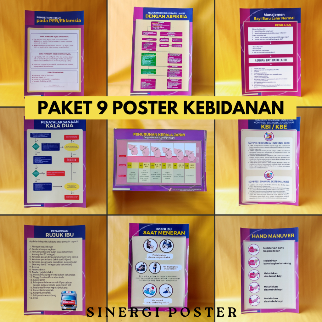 Poster Pack | Pack Of 9 Obstetric Theme Posters 2 | Nursing Poster ...