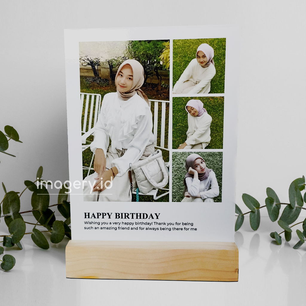 KAYU Photo Printing with Aesthetic Wooden Stand Size 15x20 cm custom ...