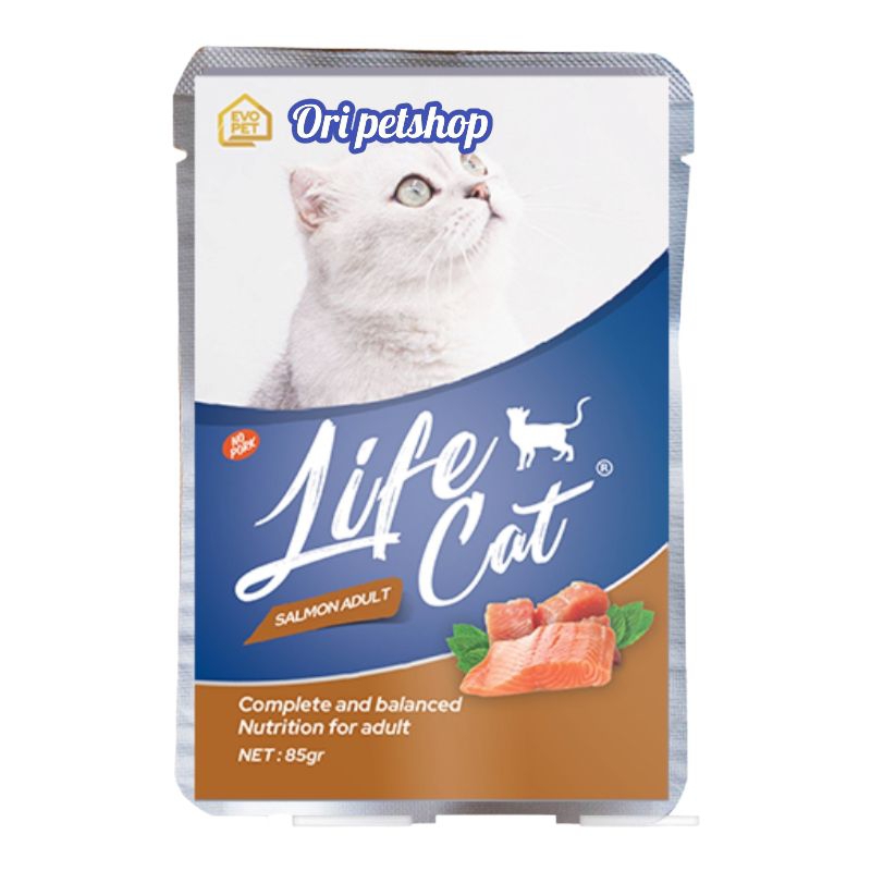 (6 Pouches) Life Cat Sachet Adult Salmon Wet Cat Food 85g | Shopee ...