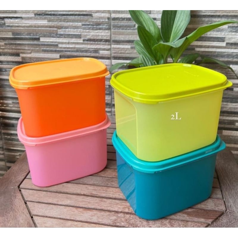 Colorfull rectangular 2L tupperware | Shopee Philippines