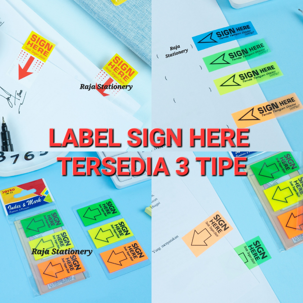 New!! Sticky Notes "Sign Here" Memo Arrow/Sticker Paste Memo Sign Here ...