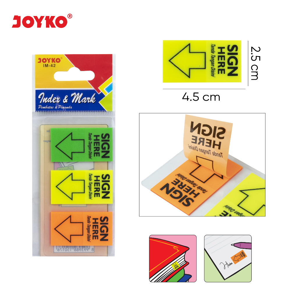 New!! Sticky Notes "Sign Here" Memo Arrow/Sticker Paste Memo Sign Here ...