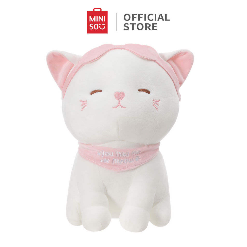 MATA MINISO Cute Stuffed Cat Soft Stuffed Plush Toy Cat with Eye Patch ...