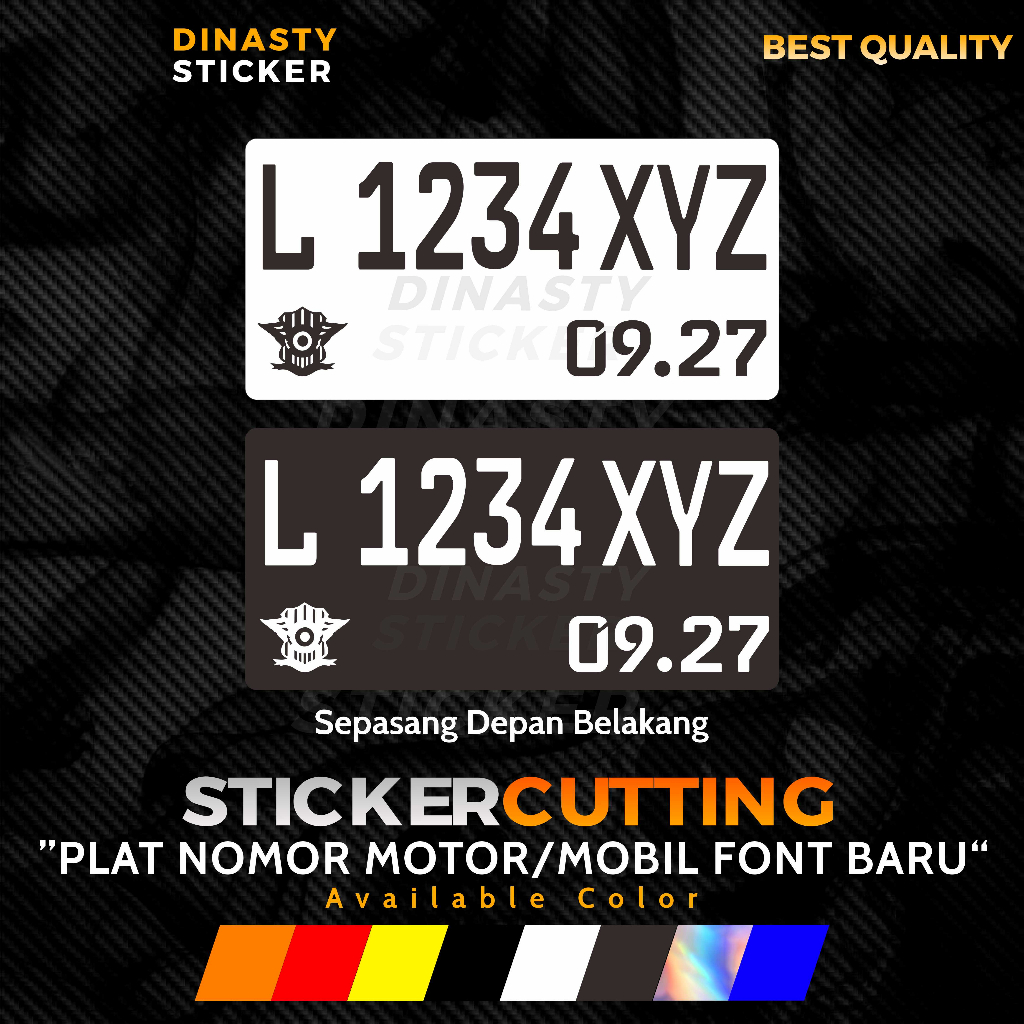 Sticker CUTTING Motorcycle Number Plate STICKER New FONT Car A Pair ...