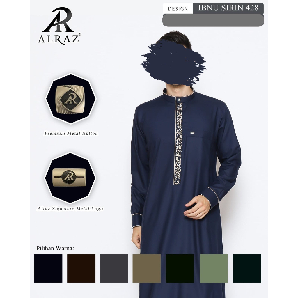 Al RAZ CALLIGRAPHY ROBE GAMIS EMBROIDERED SLEEVE Cuff PREMIUM IBNU ...