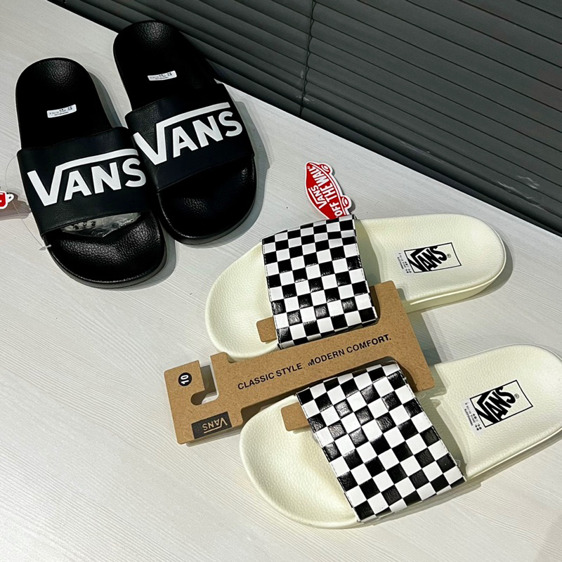 Vans SLIDE ON/SANDALS (BLACK WHITE & WHITE CHECKERBOARD) CLASSIC ...