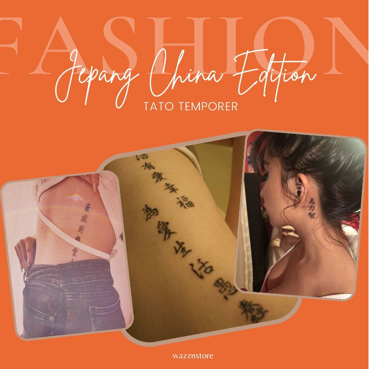 Temporary tattoos with Chinese writing / Kanji / Japanese / Temporary ...