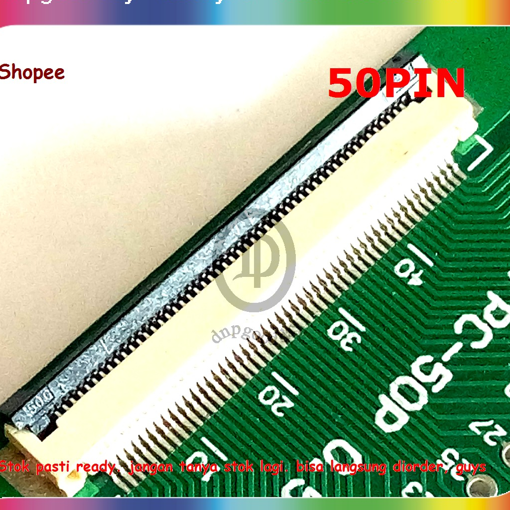 Pcb Socket 50pin 0.5mm For Tv Panel Lcd Led Lvcd Tcon Flexi | Shopee ...