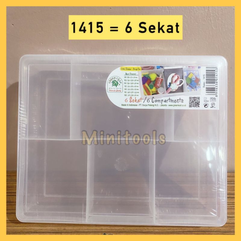 6-separated Plastic Box / Green Leaf 1415 Tool Box | Shopee Philippines
