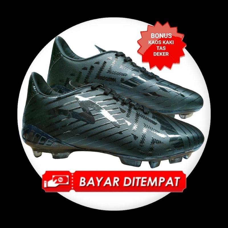 Shoes bola SPECS slaz pro fg full black real pict | Shopee Philippines
