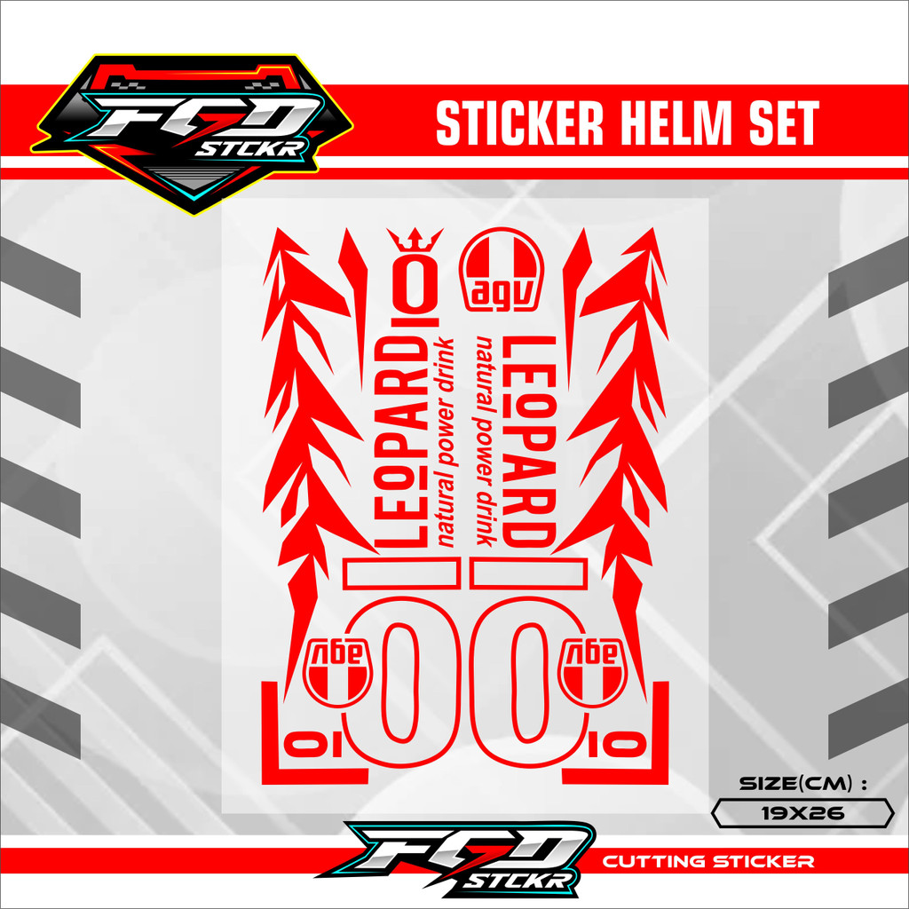 Helmet Sticker - CUTTING LEOPARD JM Sticker SET For Helmet | Shopee ...