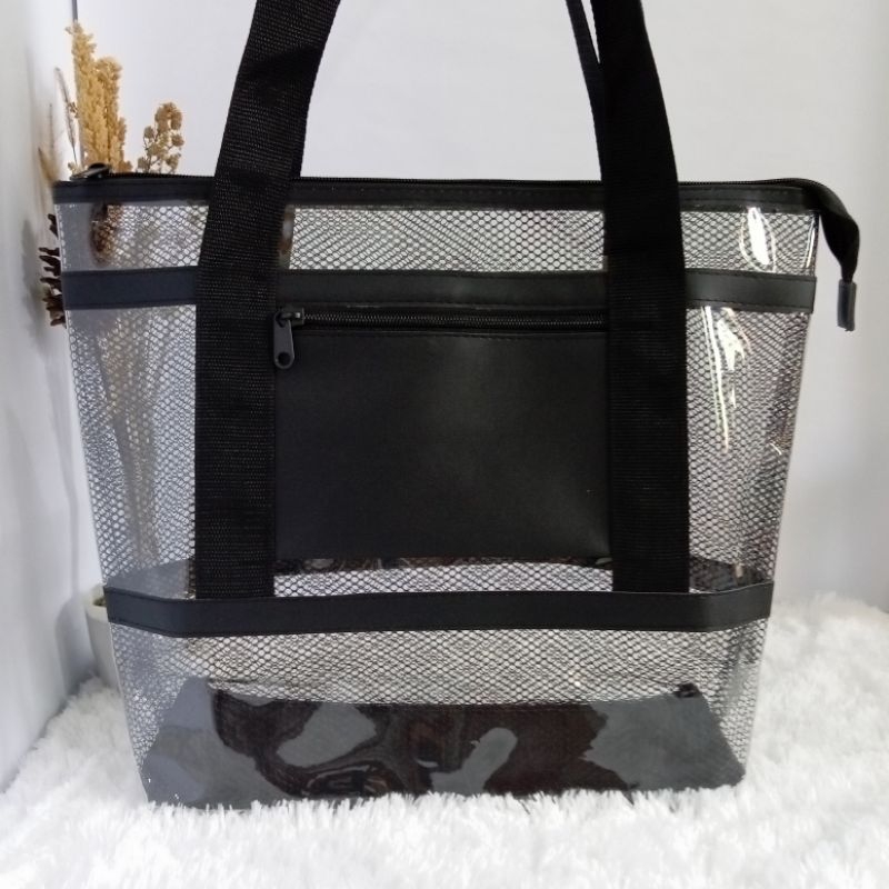 Transparent mica bag TOTEBAG 40x33 double waring Transparent Tote Bag ...