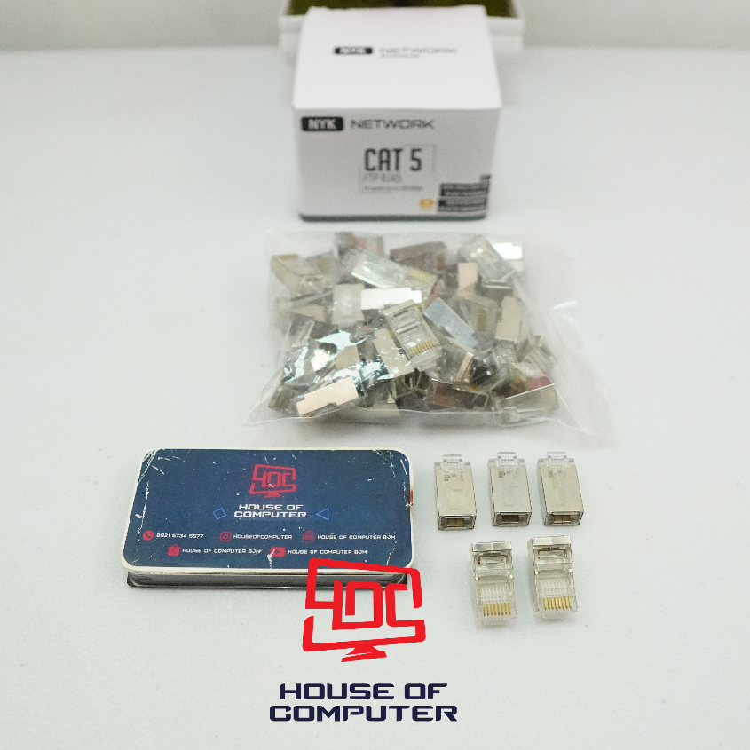 Connector rj45 cat 5 FTP iron NYK content 50 pcs | Shopee Philippines