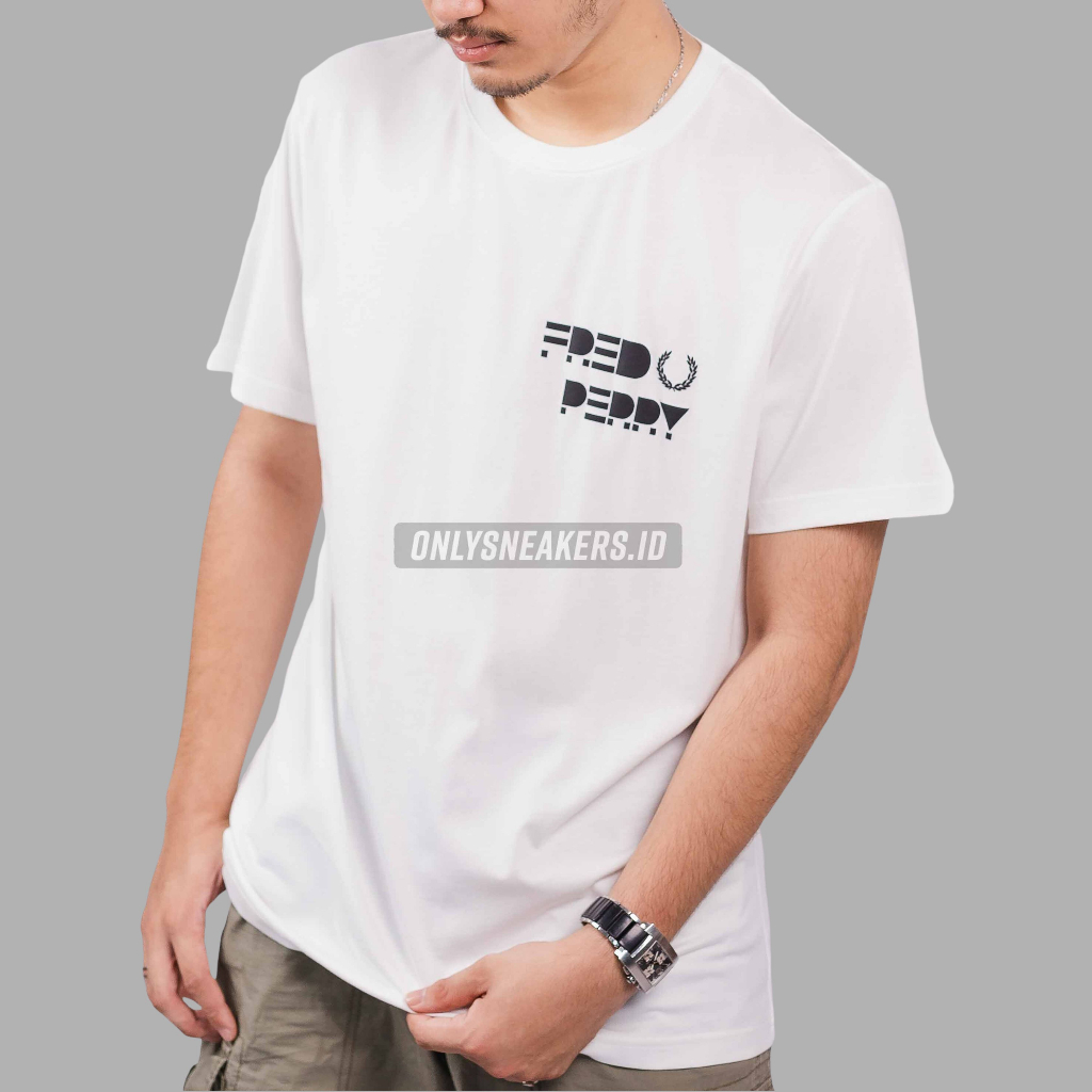 Fred PERRY EMBOSSED GRAPHICS WHITE TEE (100% AUTHENTIC) | Shopee ...