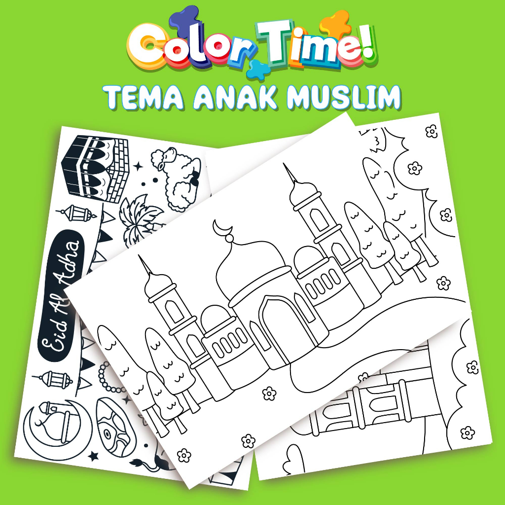 Islamic Themed Children's Coloring Paper - Muslim Children's Coloring ...