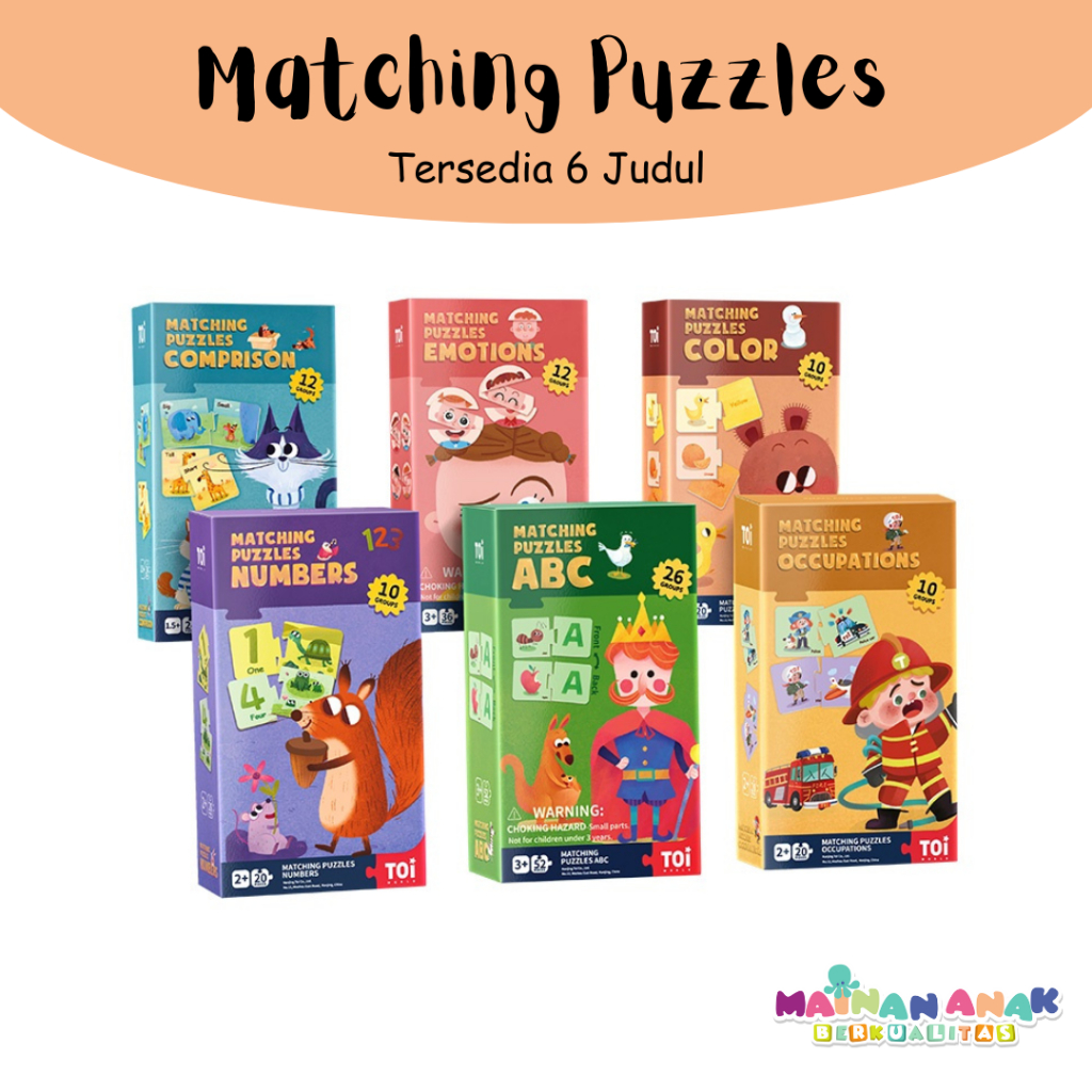 Toi Matching Puzzles NUMBERS ABC COMPARISON COLOR OCCUPATIONS EMOTIONS ...